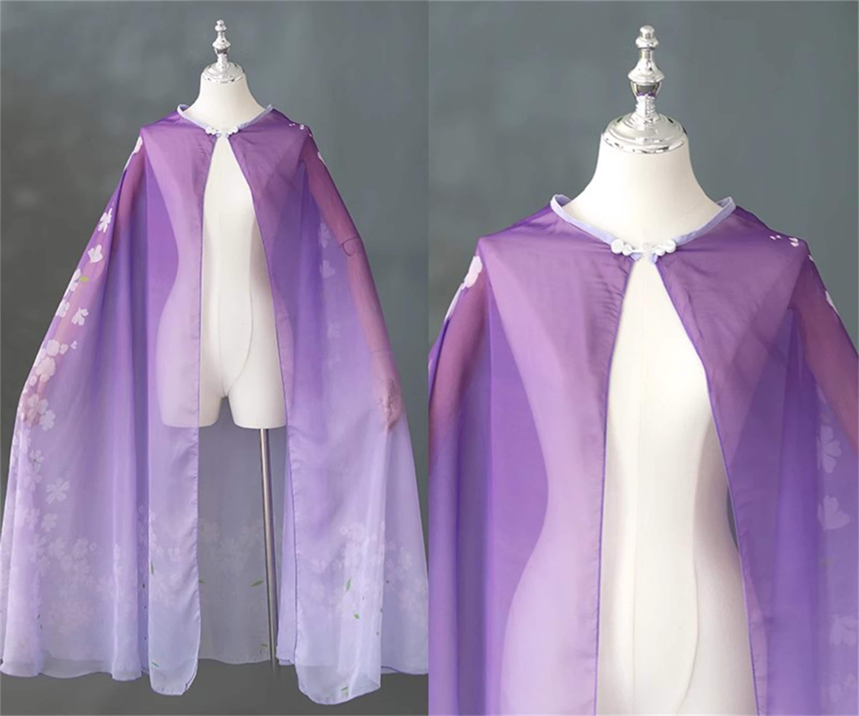 Romantic Purple Flowers Cloak Vintage Floral Women Cape - Etsy