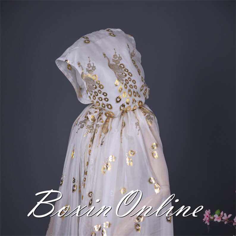 Golden Peacock Long Cape White Adult Hooded Cape Original - Etsy