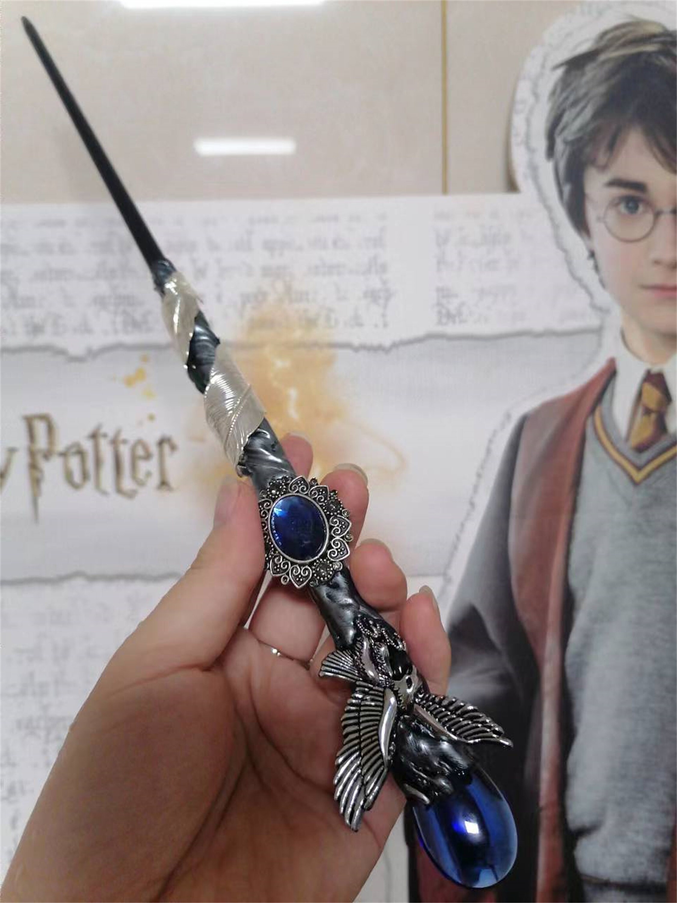 Blue Crystal Halloween Magic Wand Eagle Wizard Wand Original - Etsy