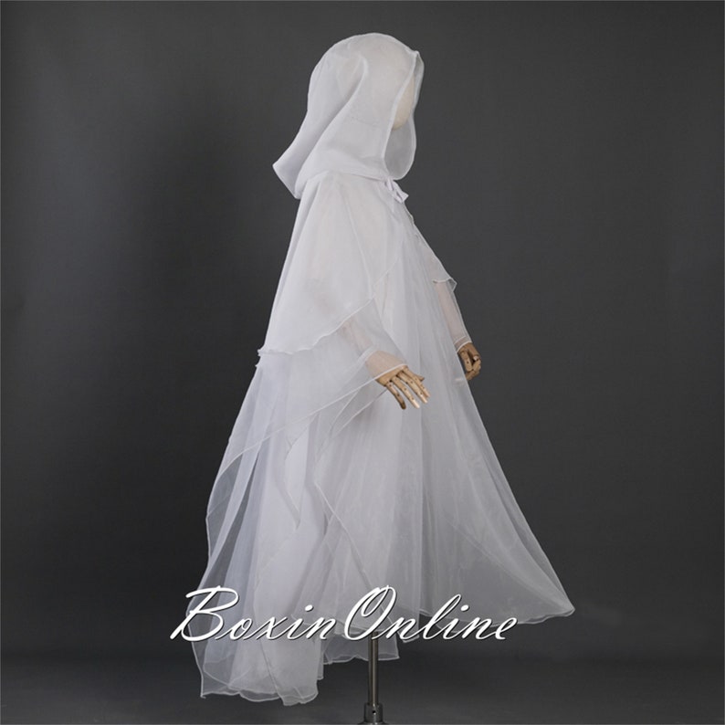 2023 White Adult Hooded Cape Thin Halloween Cloak Long - Etsy