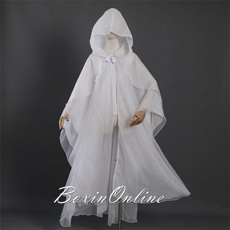 2023 White Adult Hooded Cape Thin Halloween Cloak Long - Etsy