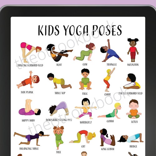 Kids Yoga Poses Wall Art Print for Classroom Home or Gift - Etsy