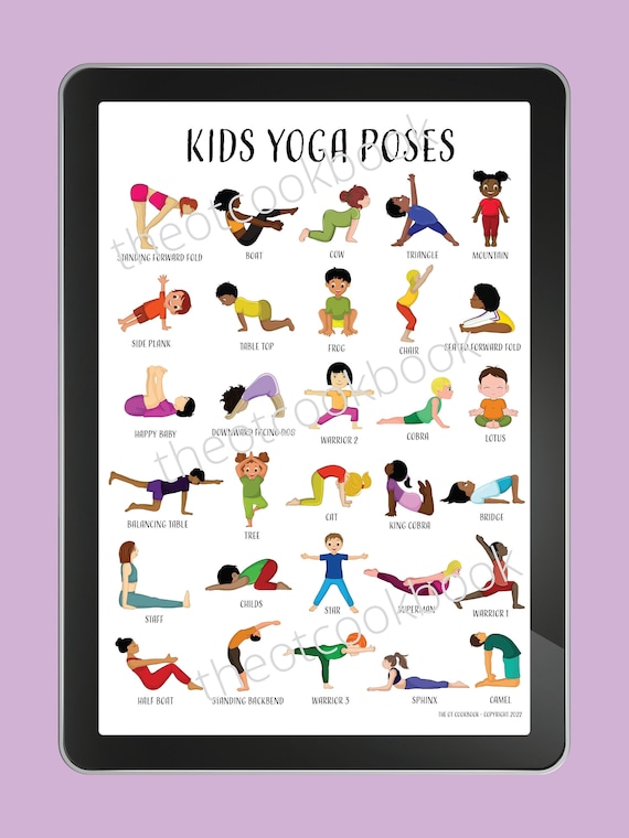Kids Yoga Poses Wall Art Print for Classroom Home or Gift - Etsy