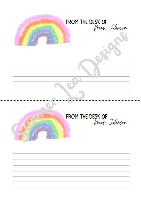 Personalized Printable Teacher Stationery - Etsy