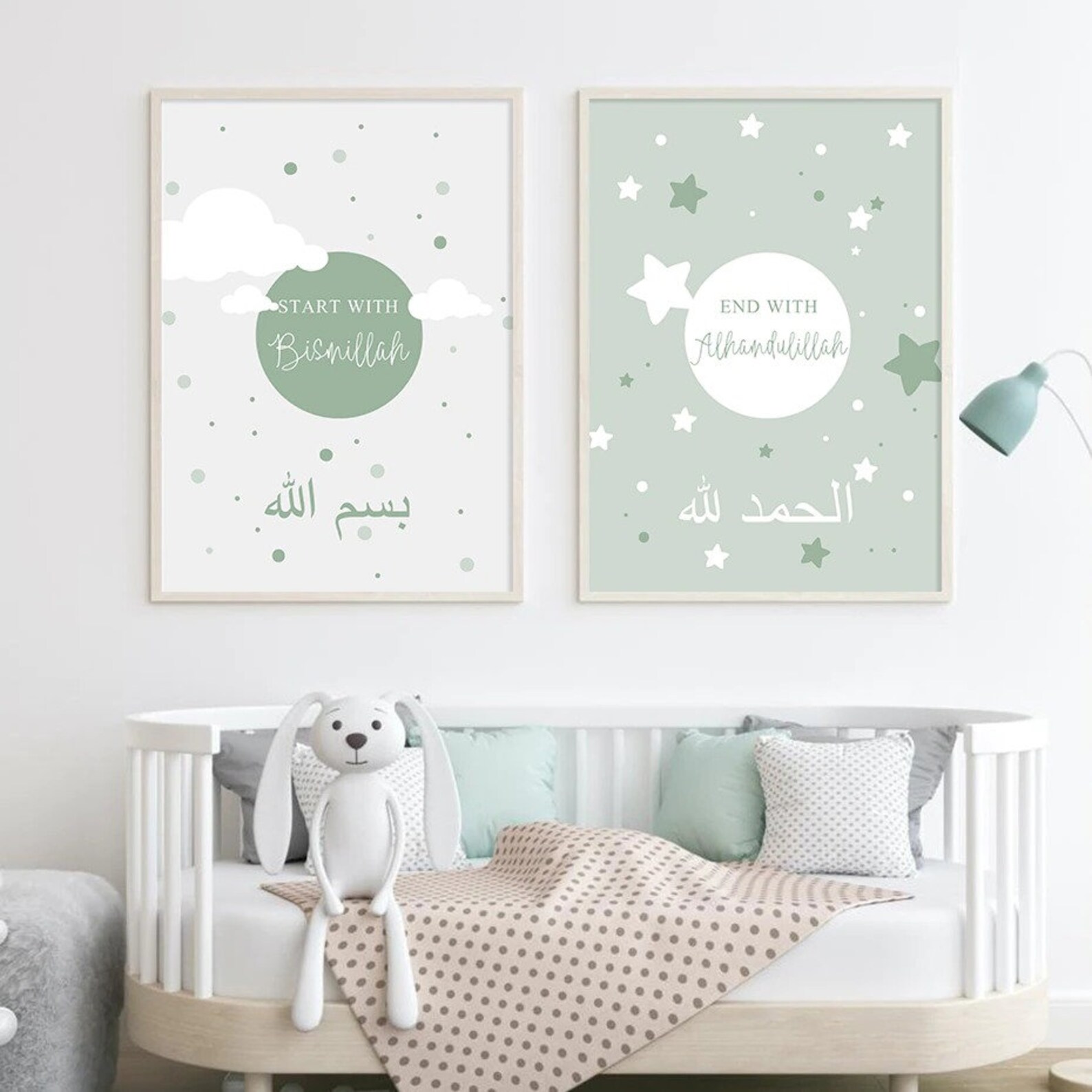 Kid Arabic Wall Art 2 Kids Room Decor Islamic Decoration With Arabic ...