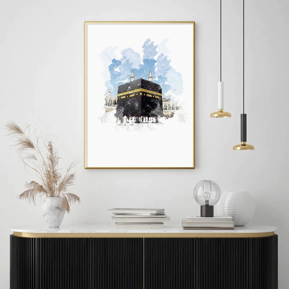 Mosque Islamic Wall Art With Arabic Calligraphy Zen Islamic | Etsy