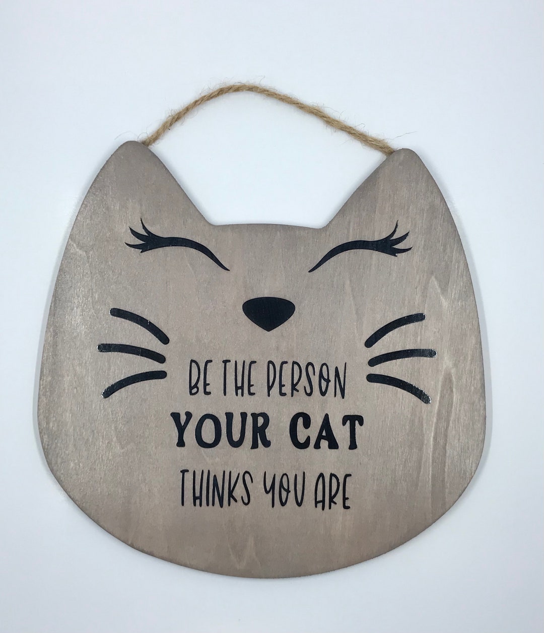 Cat Shaped Wooden Sign - Etsy