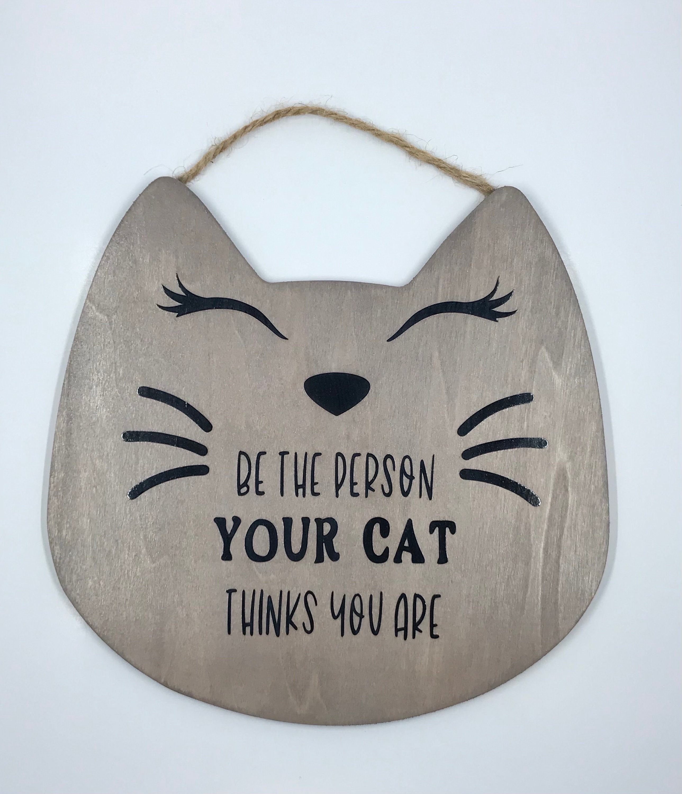 Cat Shaped Wooden Sign - Etsy