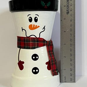 Snowman Candy Container, Terra-cotta Pot Snowman, Christmas Decor - Etsy