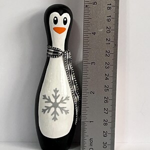 Mini Painted Wood Penguin Bowling Pin: Christmas Decor - Etsy