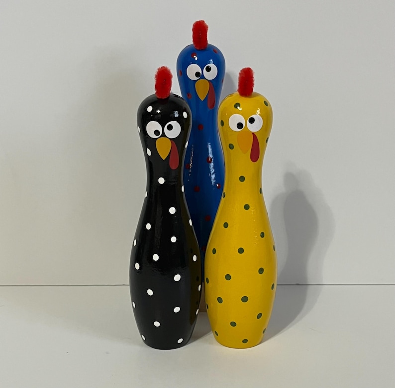Mini Wooden Bowling Pin Turkey: Whimsical Decor, Bowling Gift - Etsy