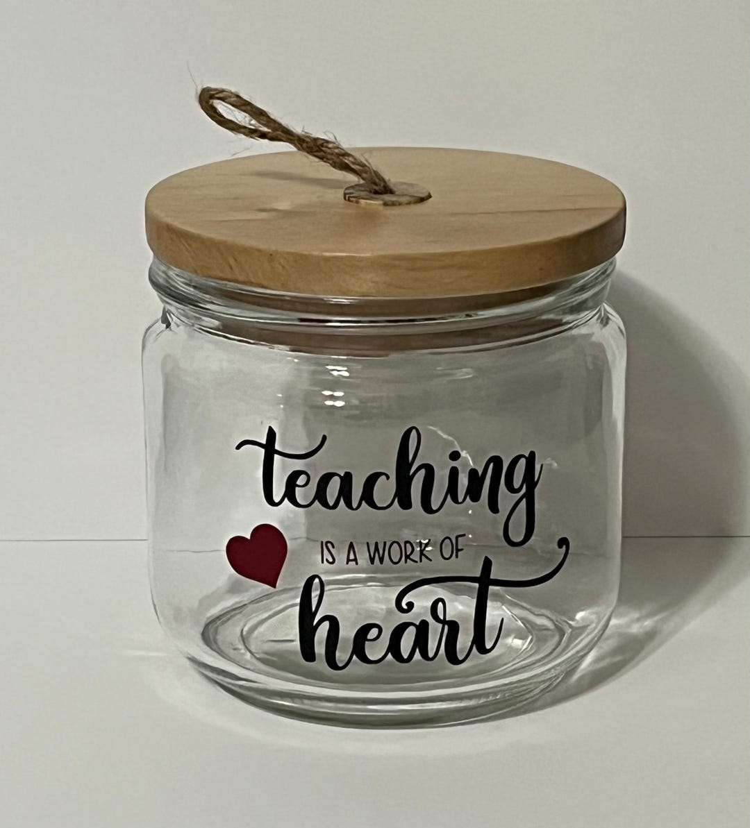 Teacher Appreciation Gift: Glass Candy Jar With Bamboo Lid - Etsy