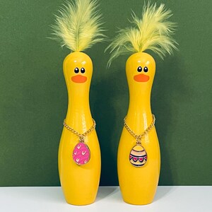 Mini Bowling Pin Chick: Hand-painted Easter Decor - Etsy