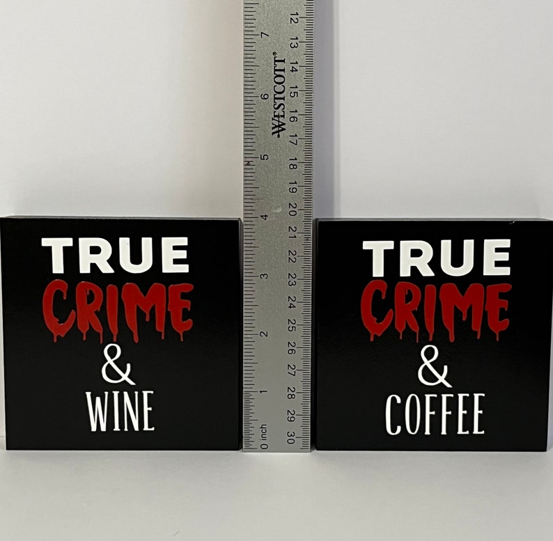 True Crime Wood Block, Tiered Tray Decor - Etsy