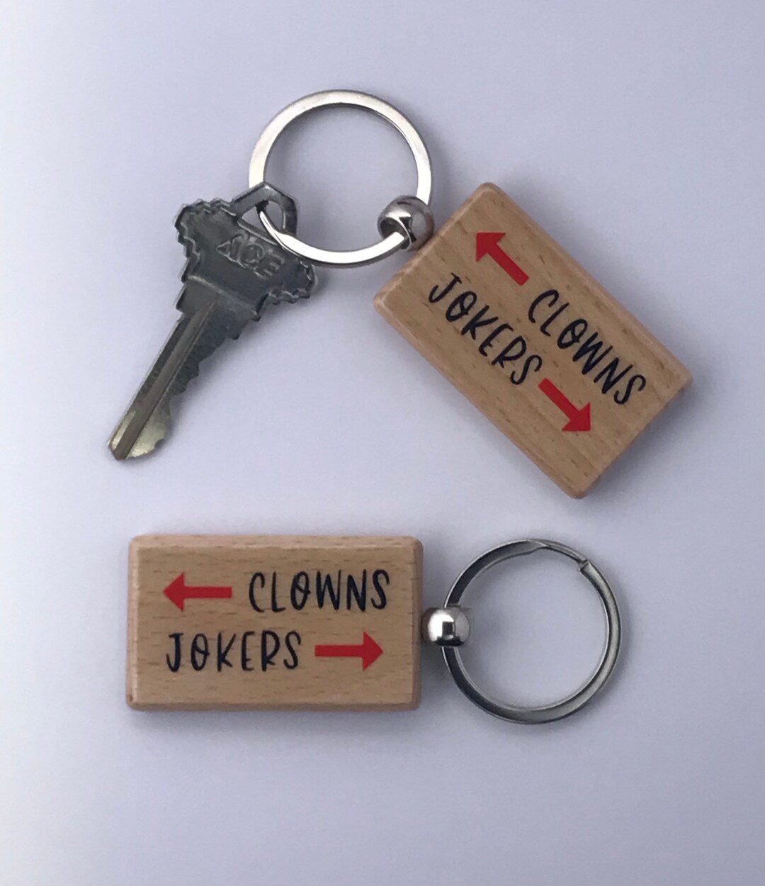 Clowns/jokers Keychain, Funny Wooden Keychain - Etsy