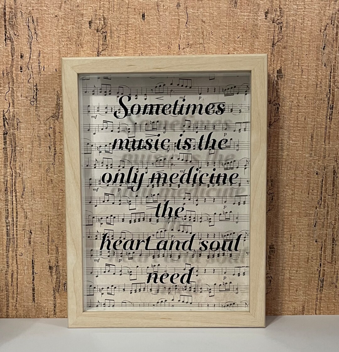 Music Themed Shadowbox, Music Quote Shadowbox, Music Lover Gift - Etsy