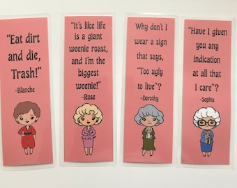 Golden Girls Inspired Bookmarks - Etsy