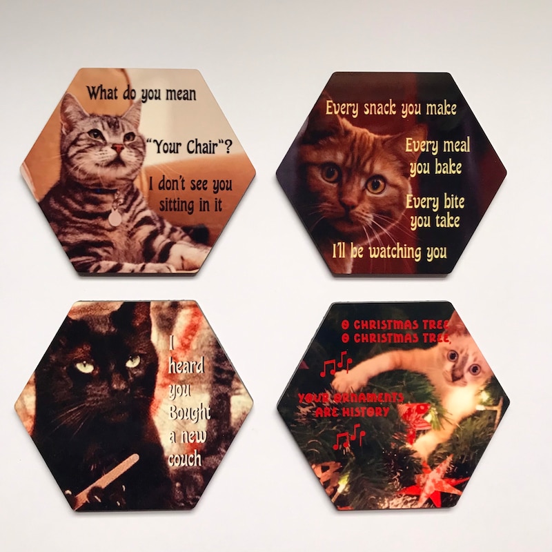Cat Coaster - Etsy