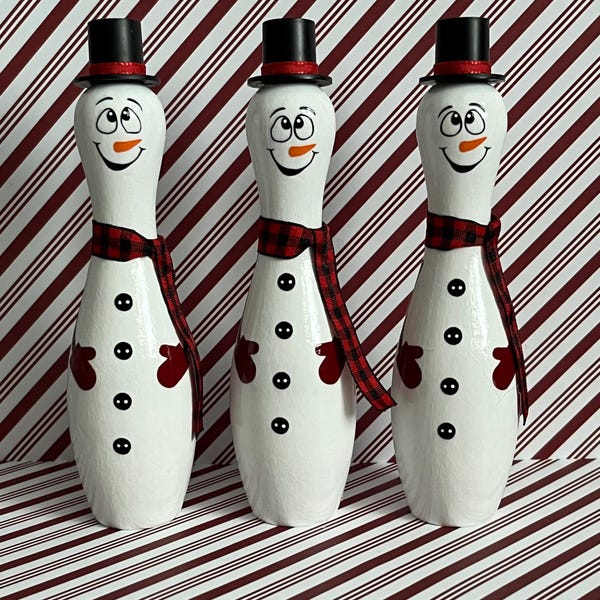 Mini Snowman Figurines - Etsy