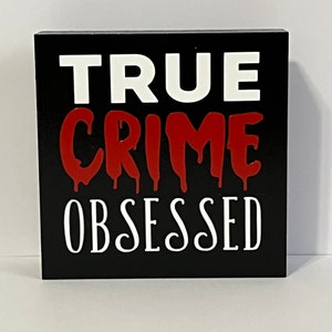 True Crime Wood Block, Tiered Tray Decor - Etsy