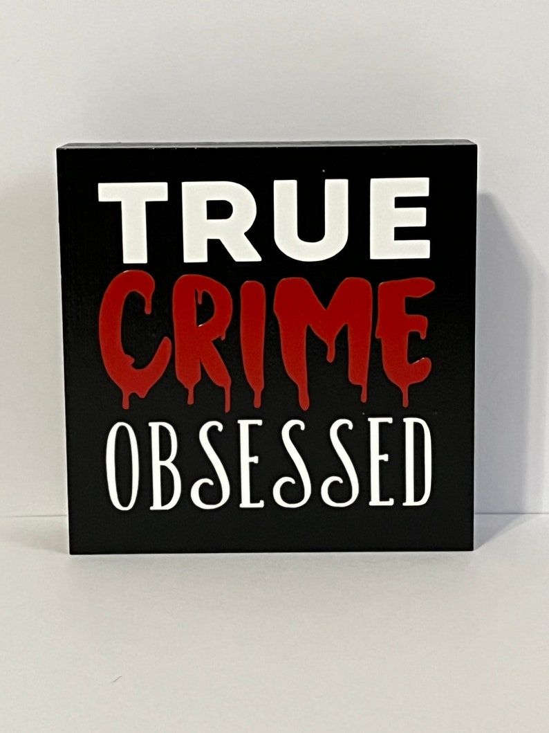 True Crime Wood Block, Tiered Tray Decor - Etsy