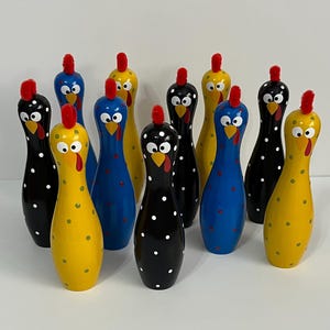 Mini Wooden Bowling Pin Turkey: Whimsical Decor, Bowling Gift - Etsy