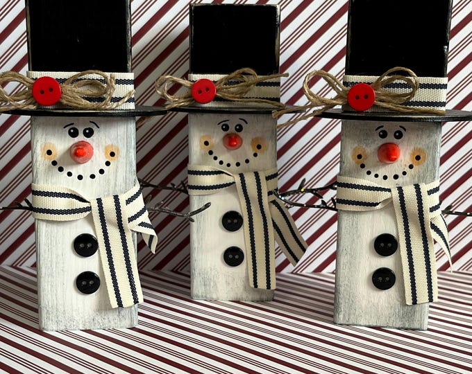 Rustic Block Snowman - Etsy