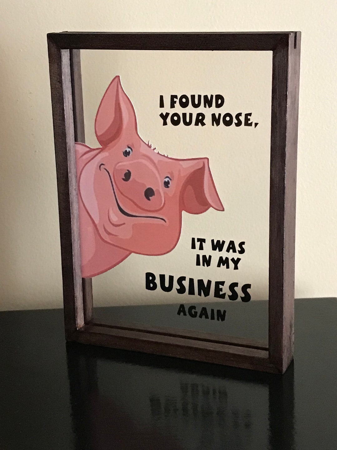 Humorous Pig Floating Frame - Etsy