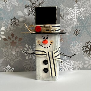 Rustic Block Snowman - Etsy