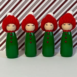 Christmas Peg Dolls, Hand Painted Peg Dolls - Etsy