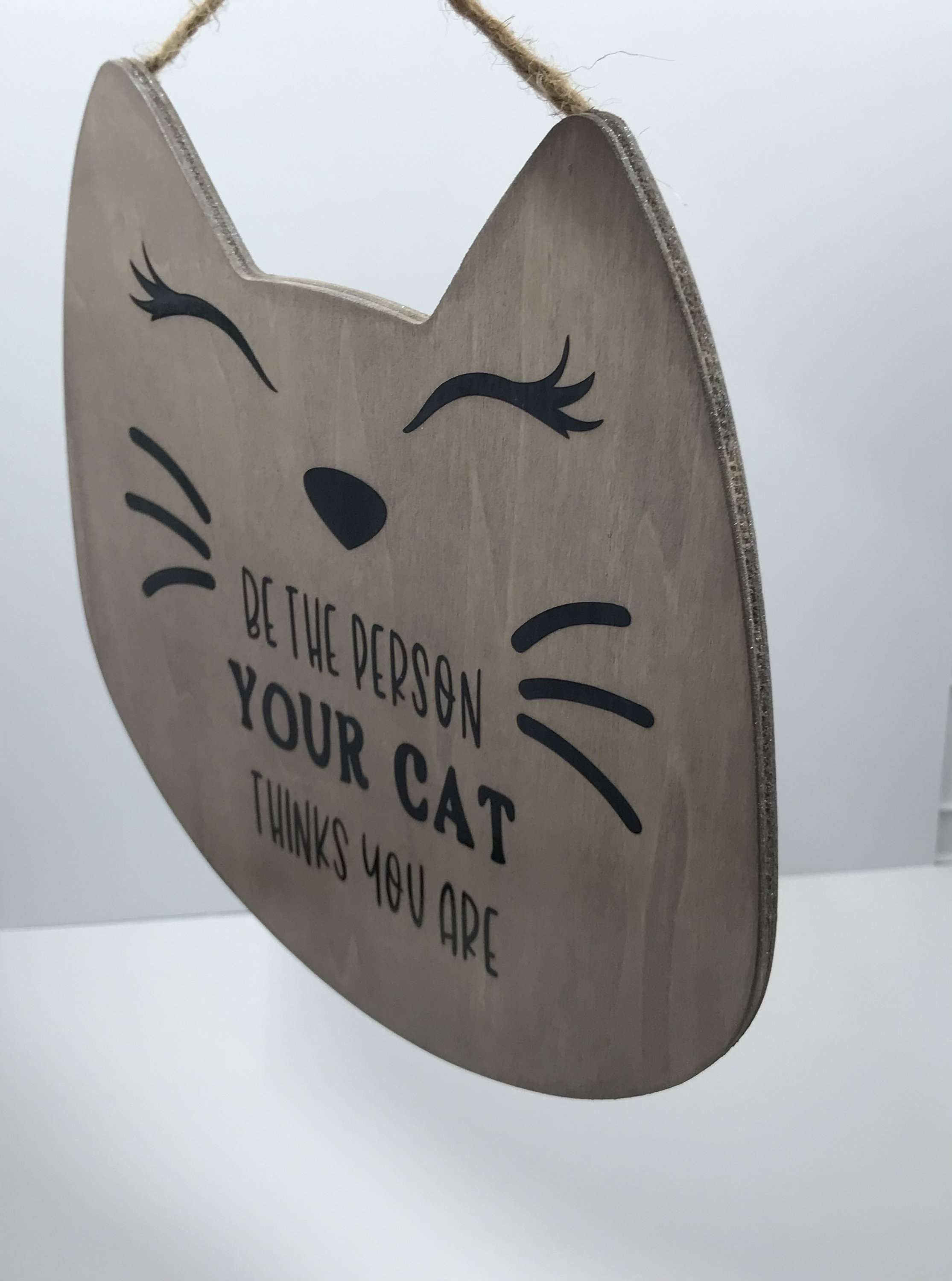 Cat Shaped Wooden Sign - Etsy