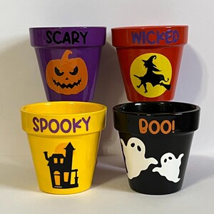 Mini Halloween Pots, Set of 4 - Etsy