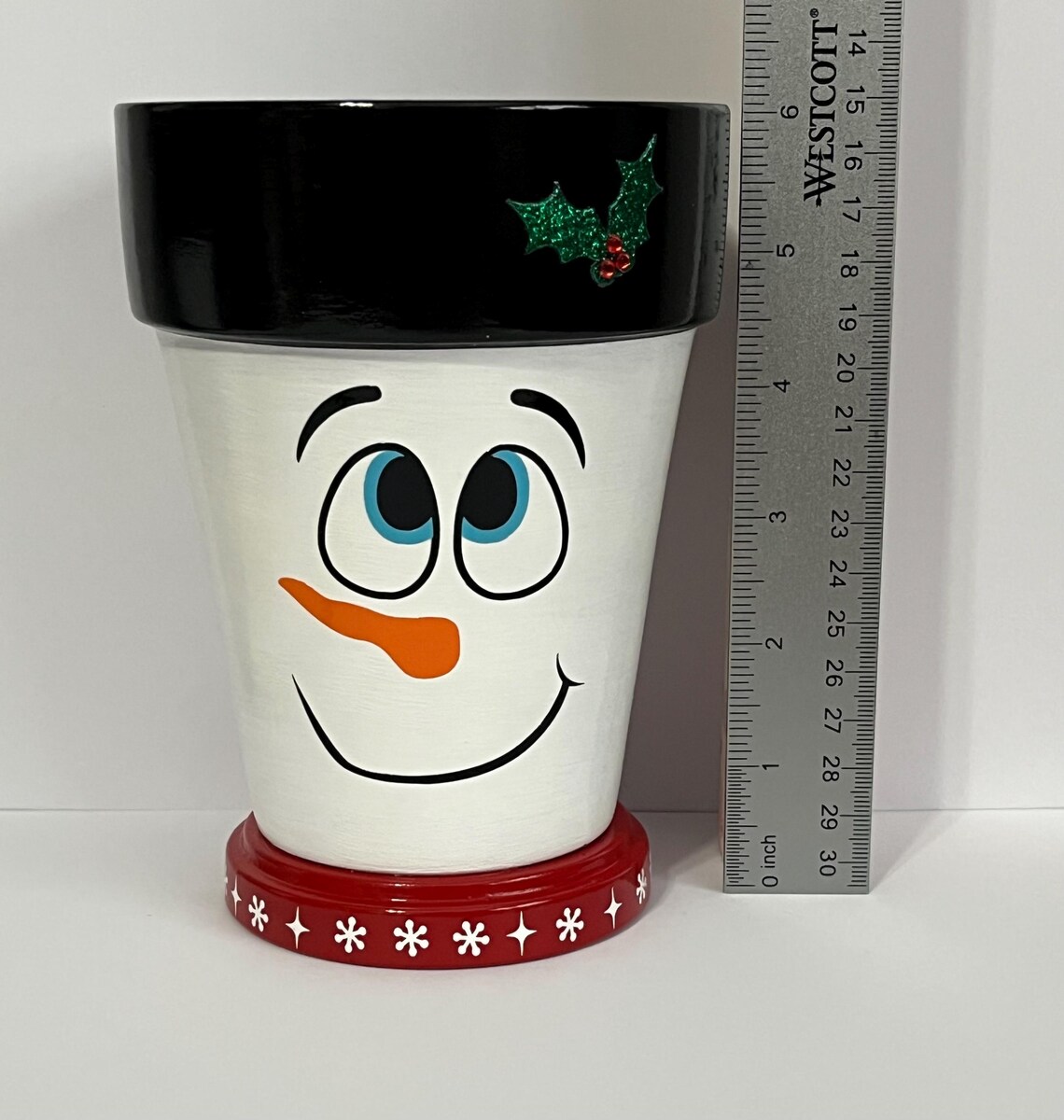 Painted Snowman Terra-cotta Pot Candy Container - Etsy
