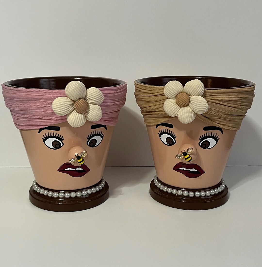 Flowerpot Lady, Terracotta Pot Woman, Painted Clay Pot - Etsy