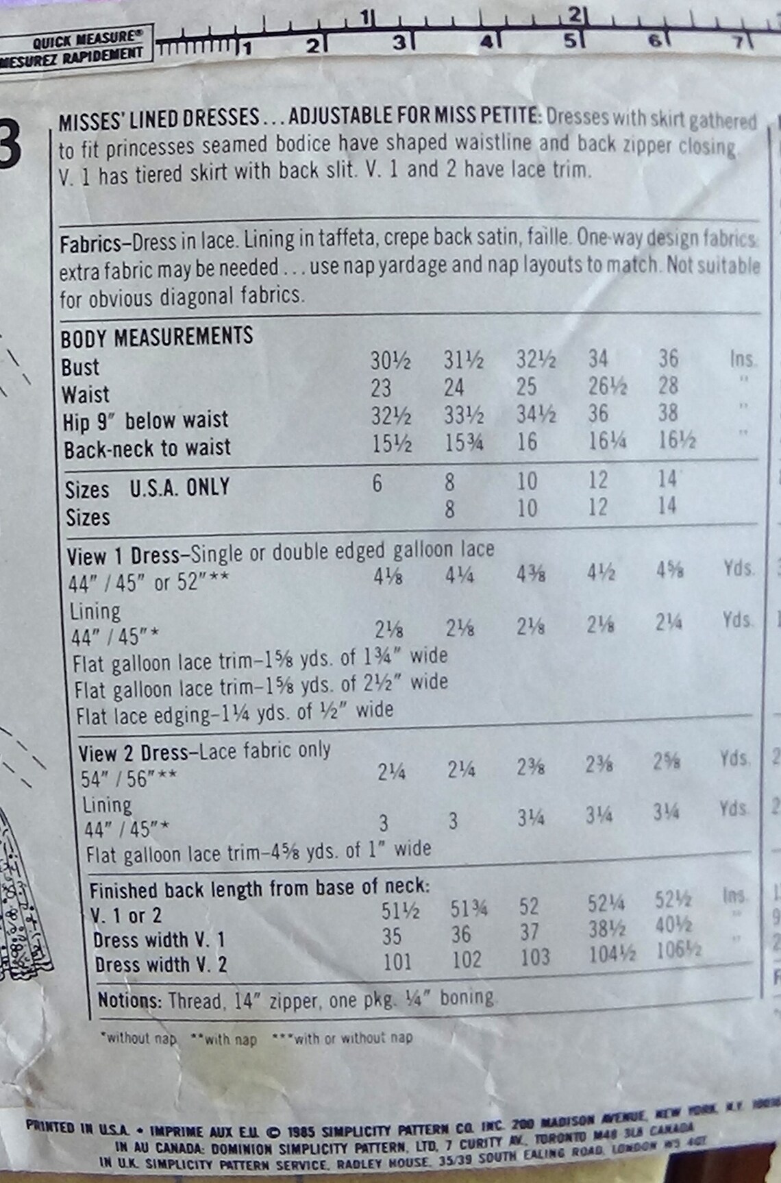 Rare UNCUT # 6883 Vintage Gunne Sax- Jessica Mcclintock Simplicity ...