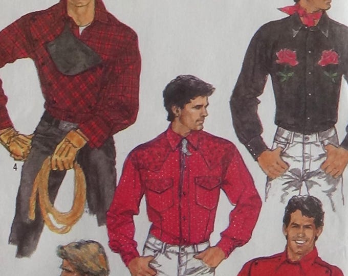 NEW Men's Western & Bib Shirts Pattern Simplicity # 8473 Size 40 - Etsy