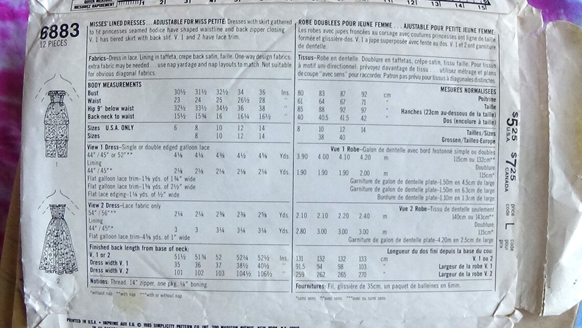 Rare UNCUT # 6883 Vintage Gunne Sax- Jessica Mcclintock Simplicity ...