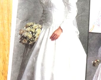 Vintage Uncut 1992 Alicyn Wedding Dress Sewing Pattern Mccalls # 5746 ...