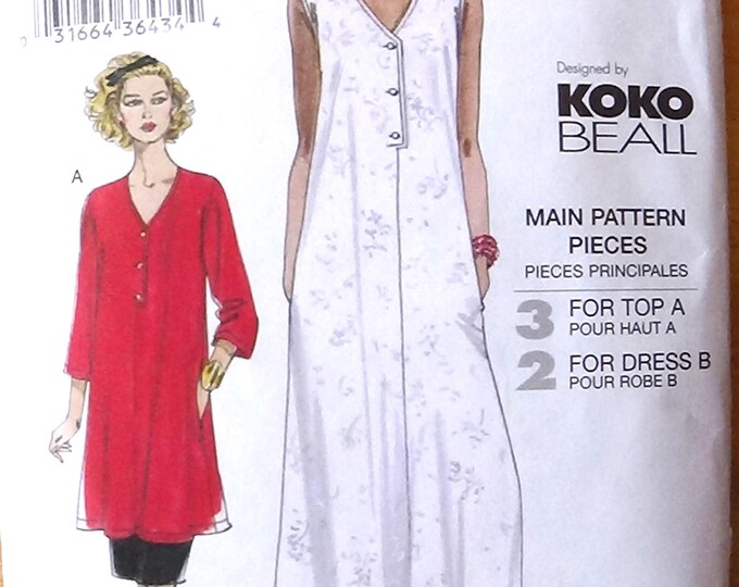 UNCUT Designer Koko Beall Dress Pattern- Vogue # 7724- Size 12-16 - Etsy
