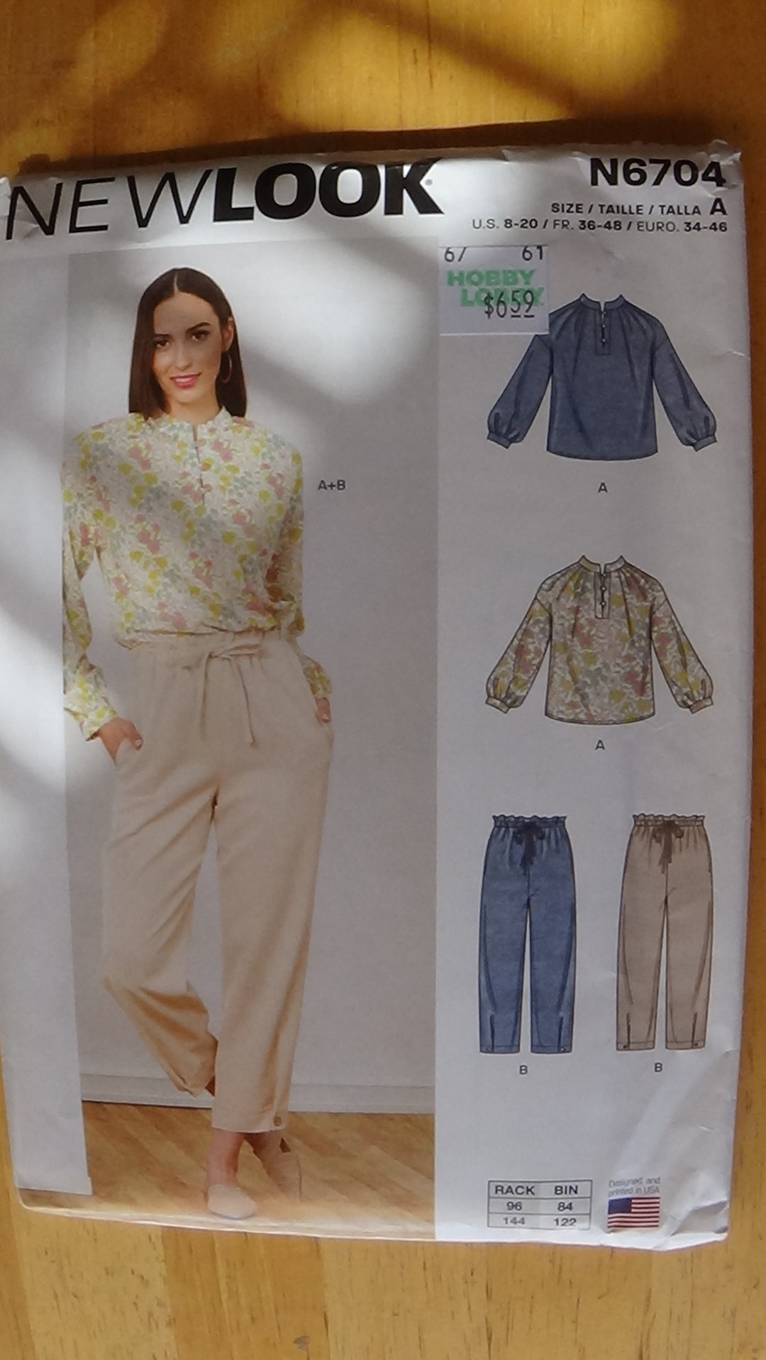 New UC-FF New Look # 6704 Misses/women's Blouse & Pants Pattern Sz 8-20 ...