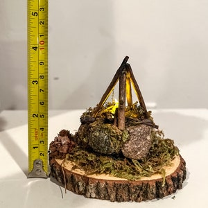 Miniature 4'' Campfire With Flickering LED Light - Etsy