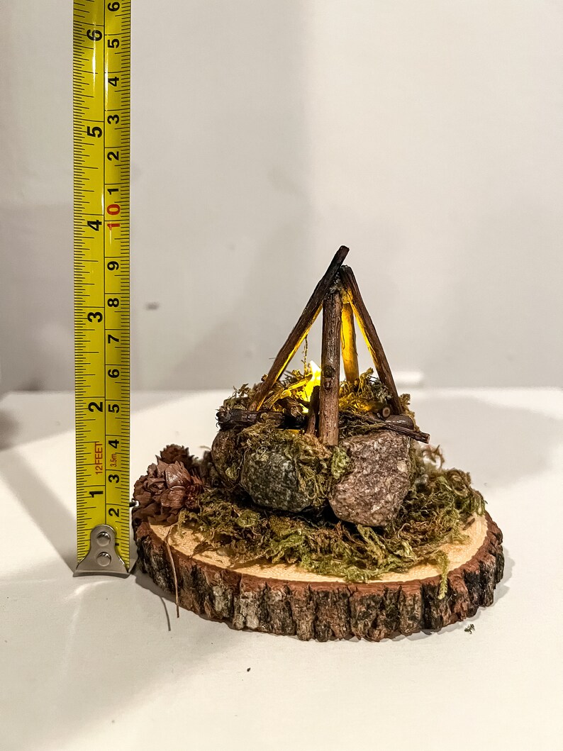 Miniature 4'' Campfire With Flickering LED Light - Etsy
