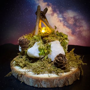Miniature 4'' Campfire With Flickering LED Light - Etsy