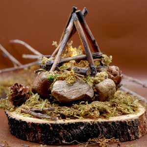 Miniature 4'' Campfire With Flickering LED Light - Etsy