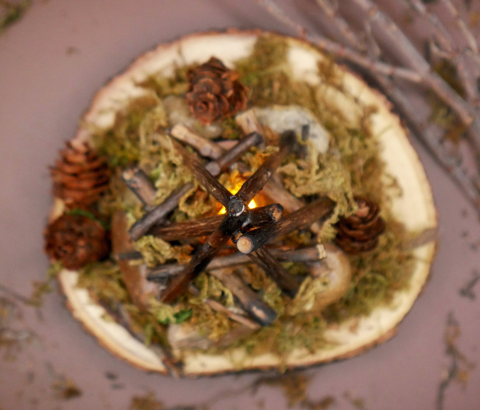 Miniature 4'' Campfire With Flickering LED Light - Etsy