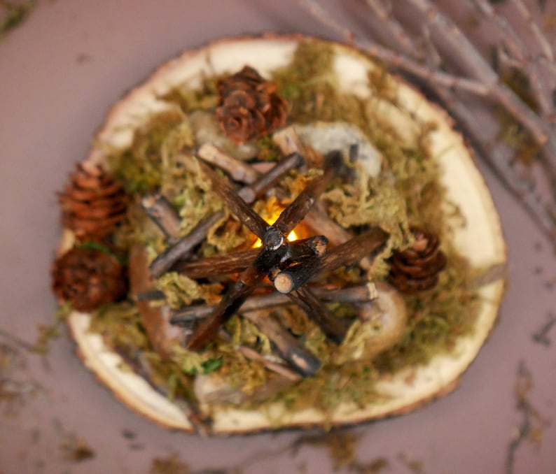 Miniature 4'' Campfire With Flickering LED Light - Etsy