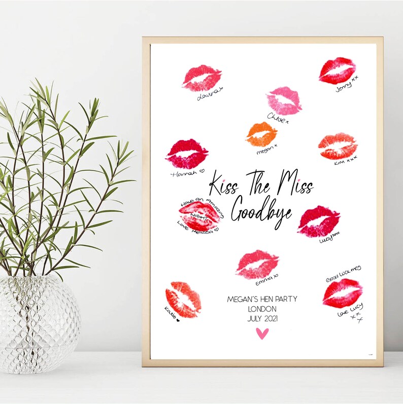 Personalised Kiss the Miss Goodbye Print Kiss the Miss | Etsy
