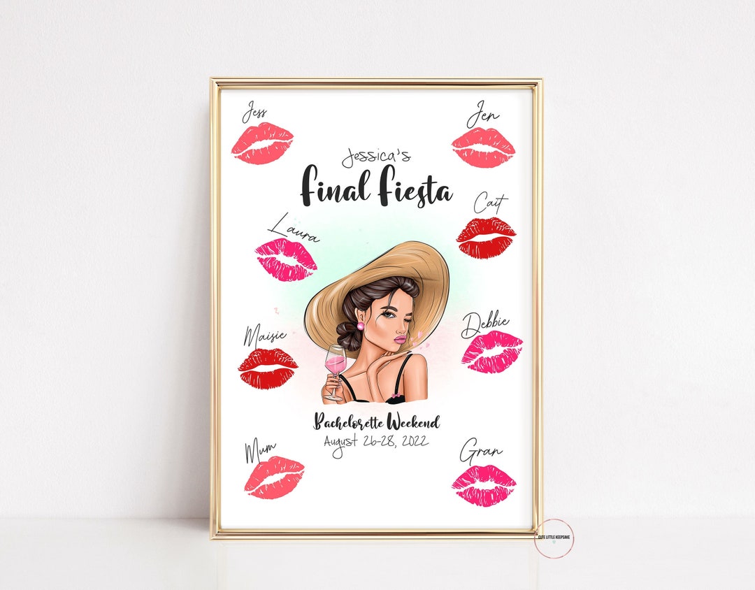 Kiss the Miss Goodbye Bachelorette. Final Fiesta Bachelorette Party Hen ...