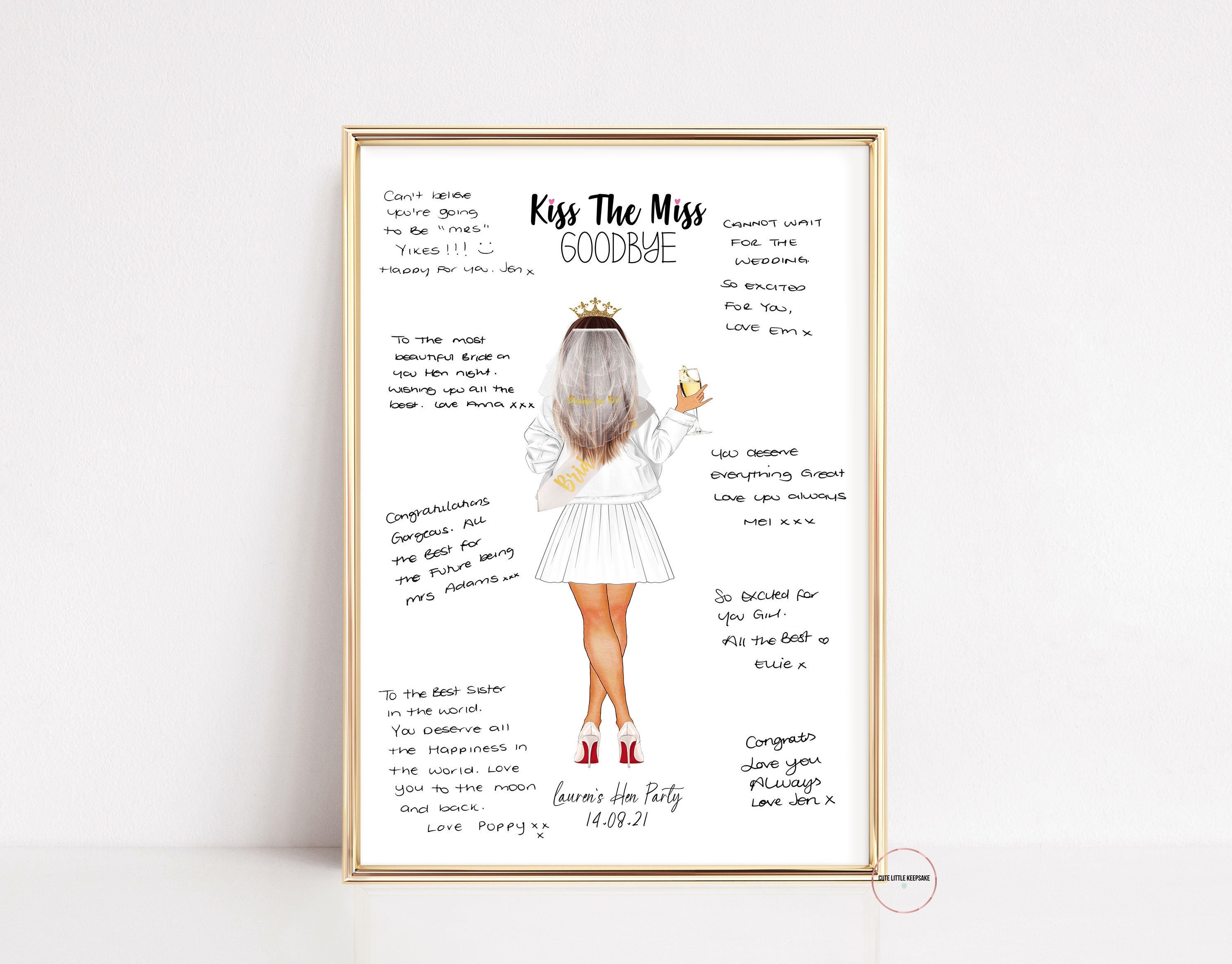 Kiss the Miss Goodbye Hen Party Book Bridal Shower Sign in - Etsy