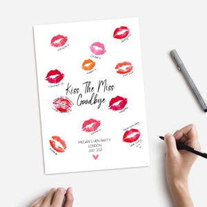 Personalised Kiss the Miss Goodbye Print, Kiss the Miss Goodbye Sign ...